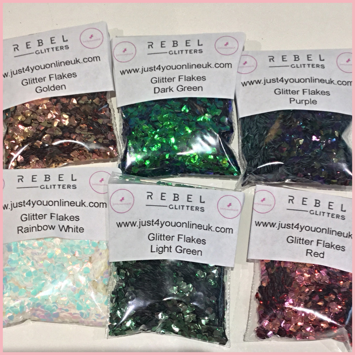 Rebel Luxury Glitter Flakes - Green, purple, pink, red, blue - prism ...
